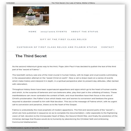The third secret our lady of fatima, mother of mercy | PDF