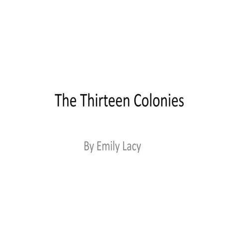 The Thirteen Colonies | PPT