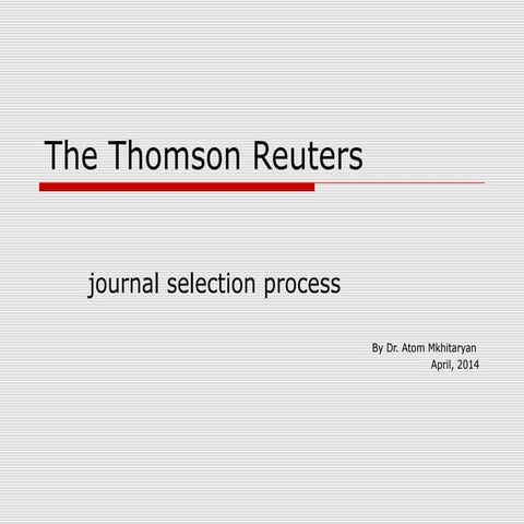 The thomson reuters | PPT