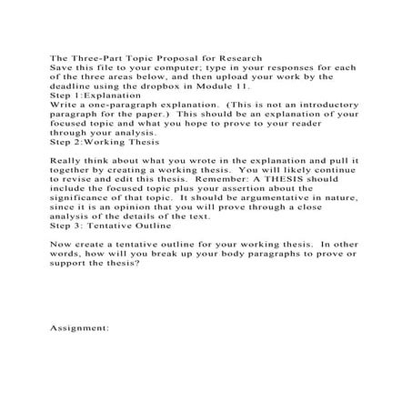 The Three-Part Topic Proposal for ResearchSave this file to your.docx