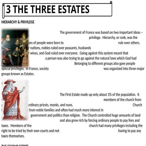 The Three Estates of the French society- Complete Set.pptx