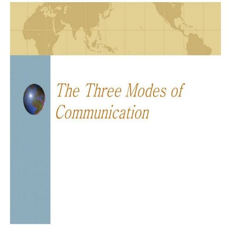 The Three Modes Of Communication | PDF