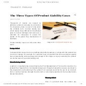 The three types of product liability cases