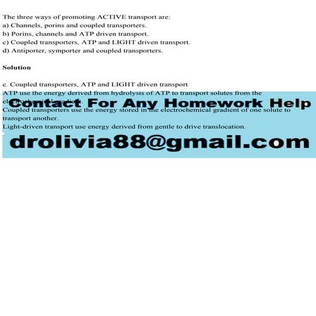 The three ways of promoting ACTIVE transport area) Channels, pori.pdf