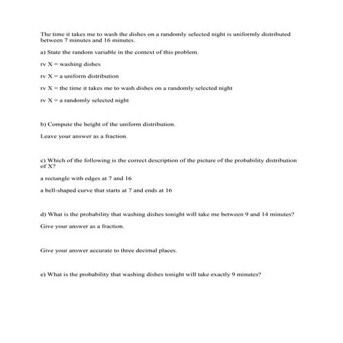 The time it takes me to wash the dishes on a randomly selected night i.docx