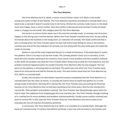 The Time Machine Essay | DOC
