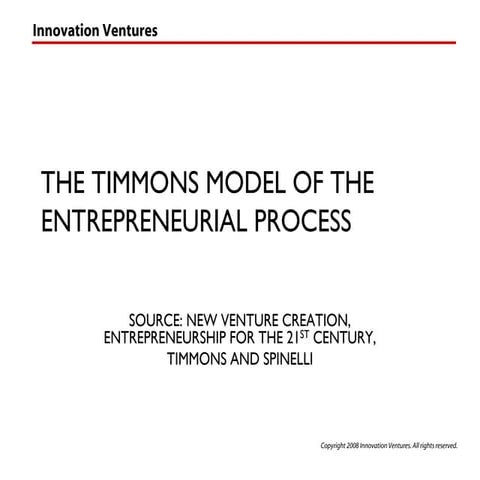 The Timmons Model Of The Entrepreneurial Process | PDF