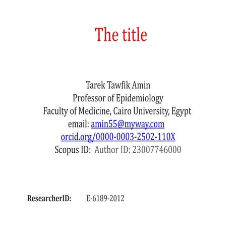 The title your scientific article | PPT