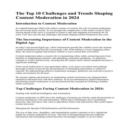 The Top 10 Challenges and Trends Shaping Content Moderation in 2024 | DOCX