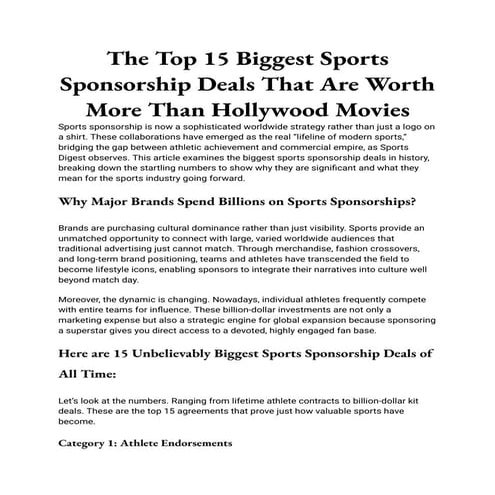 The Top 15 Biggest Sports Sponsorship Deals That Are Worth More Than ...