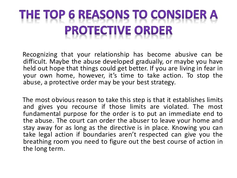 The Top 6 Reasons To Consider A Protective Order the-top-6-reasons-to-consider-a-protective-order