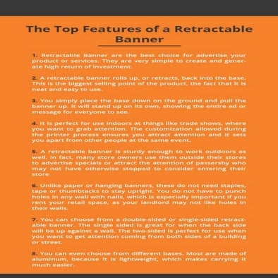 The Top Features of a Retractable Banner | PDF