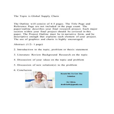 The topic is global supply chain the outline will consist of | DOCX ...