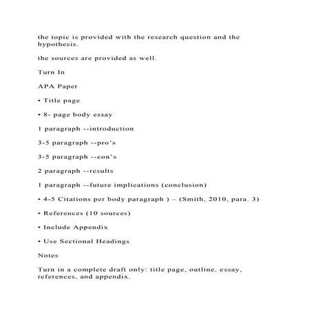 the topic is provided with the research question and the hypothesis..docx