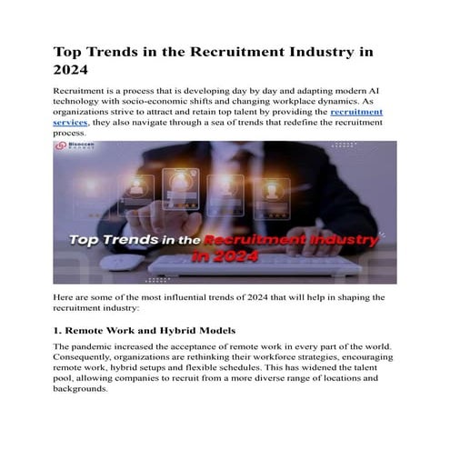Top Trends in the Recruitment Industry in 2024 | PPT