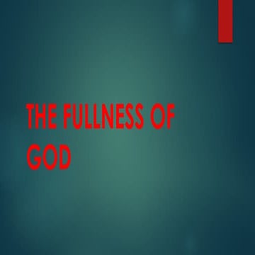 THE TOTALITY OF GOD AS THREE IN ONE .pptx