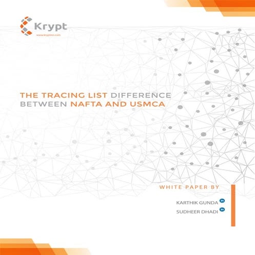 The tracing list difference between nafta & usmca v1.2 | PDF