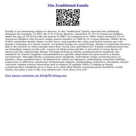 The Traditional Family | PDF