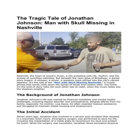 The Tragic Tale of Jonathan Johnson_ Man with Skull Missing in ...