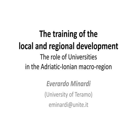 The training of the local and regional development | PPTX