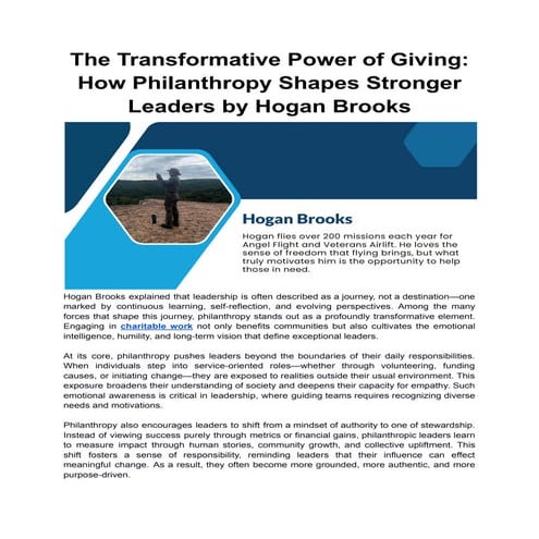 The Transformative Power of Giving How Philanthropy Shapes Stronger ...