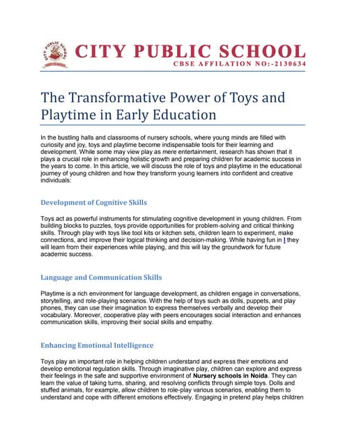 Learning through play | PPTX