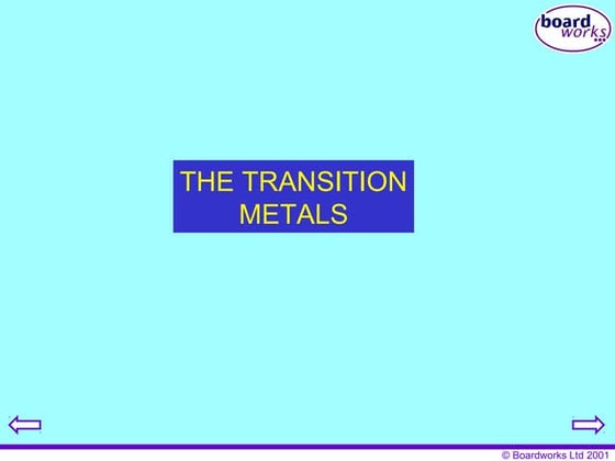 Edexcel A2 Chemistry Transition Metals | PPT