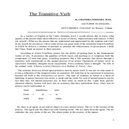 The transitive verb | PDF