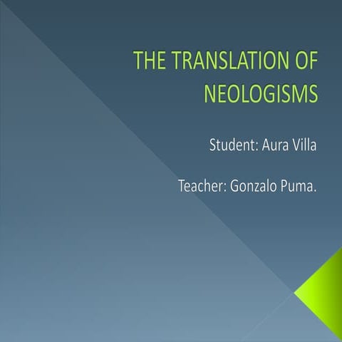 The translation of neologism | PPTX