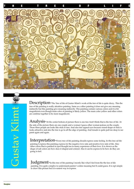 Gustav Klimt Tree Of Life Analysis