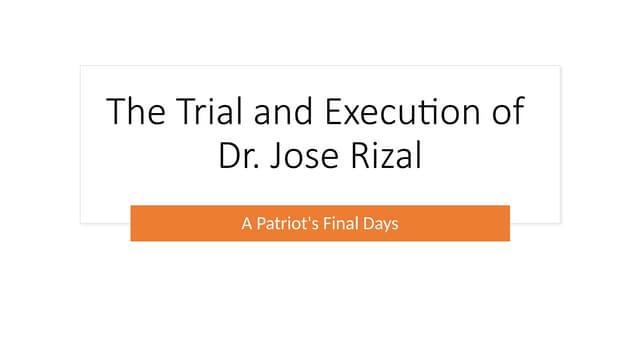 Execution of rizal | PPTX