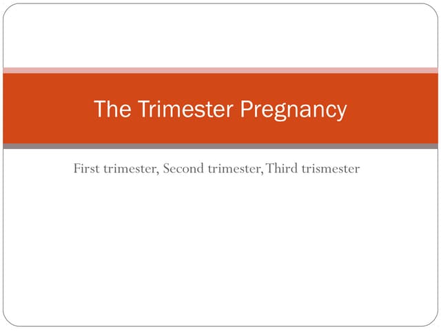 First Trimester Of Pregnancy. | PPTX