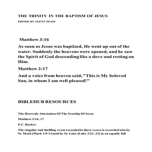 The trinity in the baptism of jesus | PDF