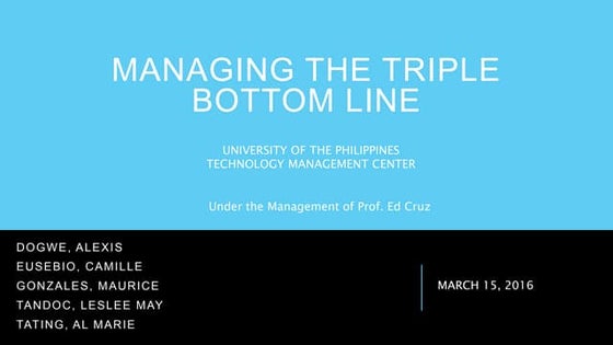 Triple bottom line | PPTX