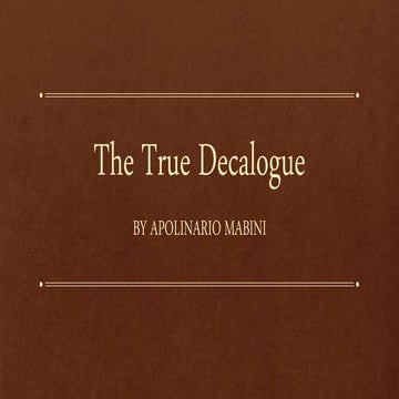 The True Decalogue | PPTX