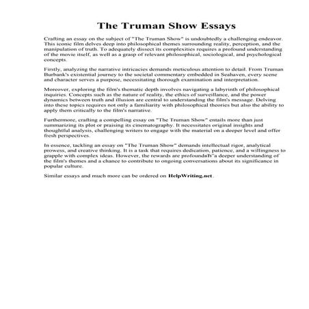 The Truman Show Essays.pdf