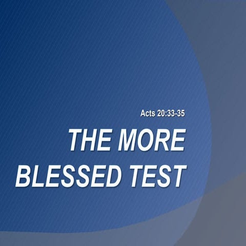 The Blessed Test - Money Matters - www.get-Truth.org