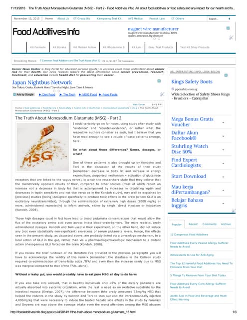 monosodium glutamate literature review | DOCX | Chemistry | Science