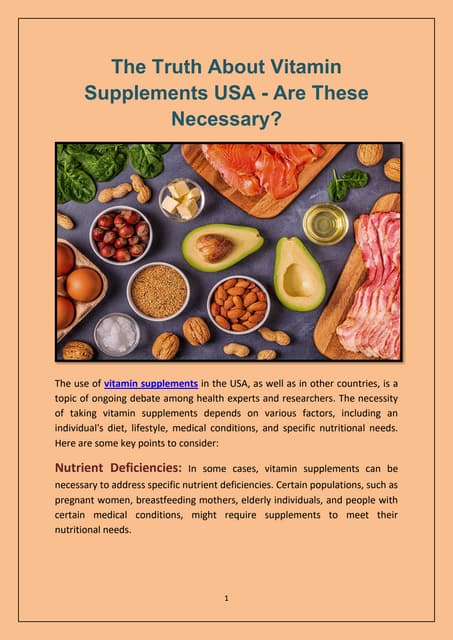 How vitamin supplements can help you? | PDF