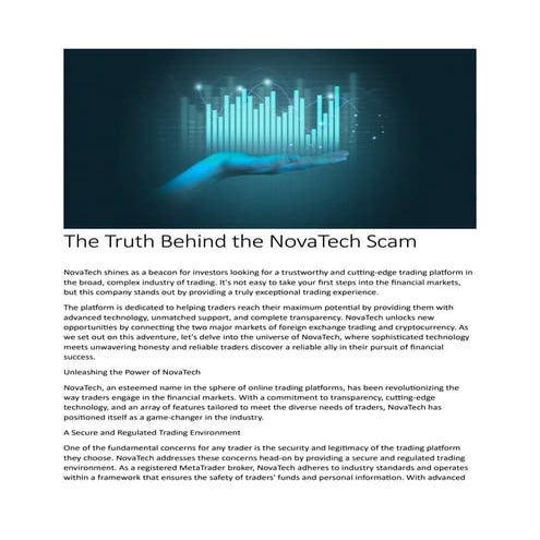 The Truth Behind the NovaTech Scam | DOCX
