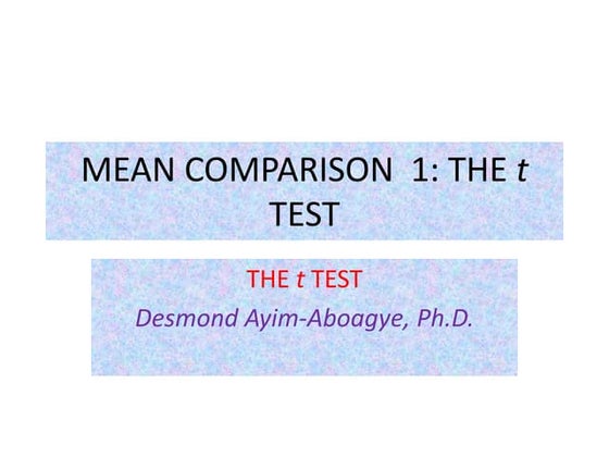 Student t test | PPTX