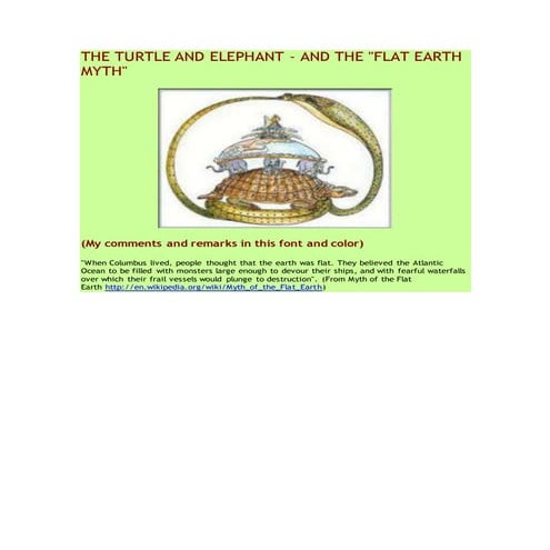 The turtle and elephant ; the flat earth myth . | DOCX