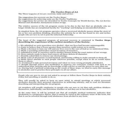 The twelve steps of aa | PDF