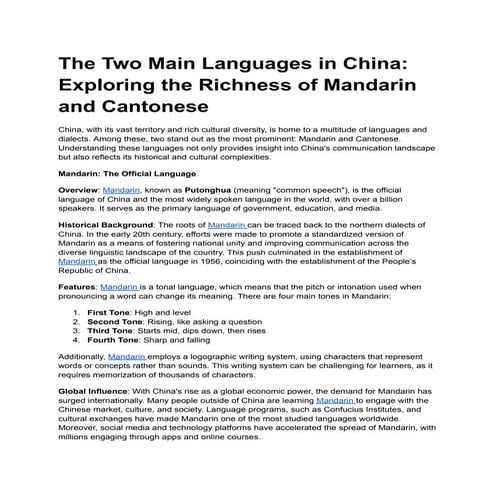 The Two Main Languages in China_ Exploring the Richness of Mandarin and ...