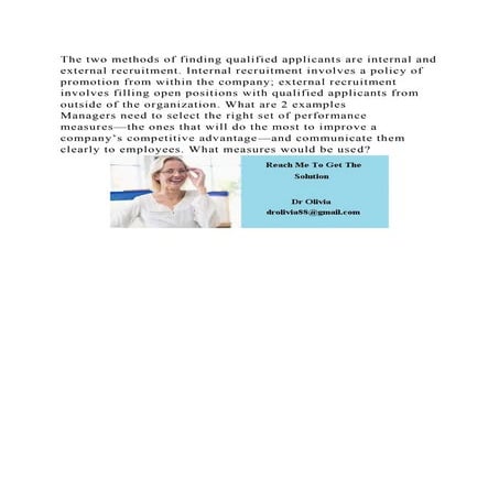 The two methods of finding qualified applicants are internal and ext.docx
