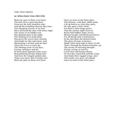 The two trees | DOCX | Poetry | Books and Literature