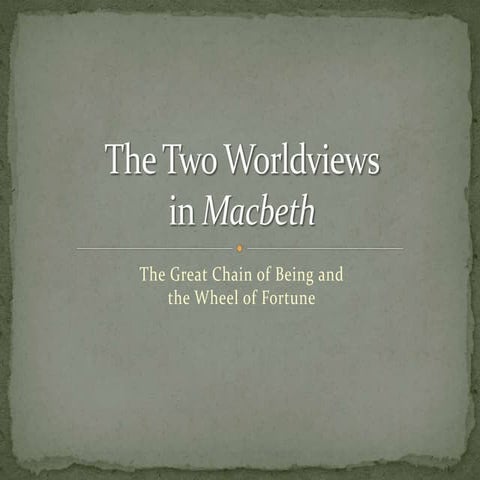 The Two Worldviews of Macbeth | PPTX