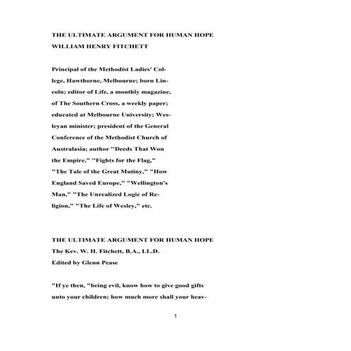 The ultimate argument for human hope | PDF