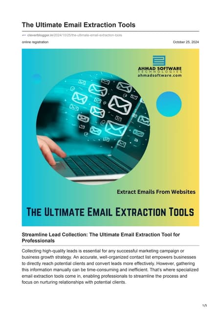 Top Email Extractor tools in the 2024.pptx | Email | Internet