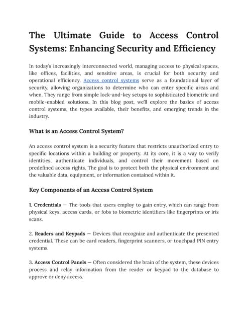 Top Access Control Systems in Houston | PPT